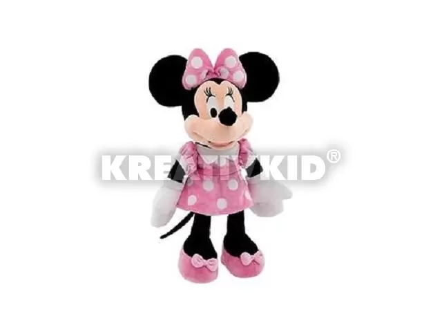 Mesefigurák - Minnie egér Disney plüssfigura pöttyös ruhában - 25 cm