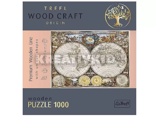 1000-2999 darab - Puzzle Wood Craft - Középkori térkép 1000 db